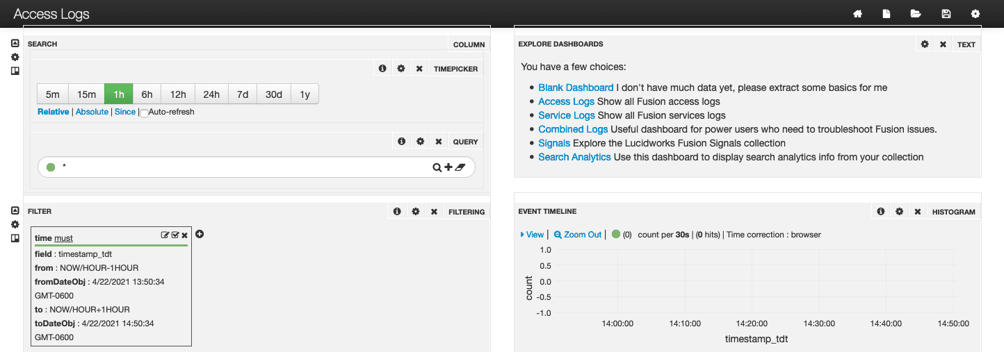 Built In Dashboards Fusion 5 7 Lucidworks Documentation